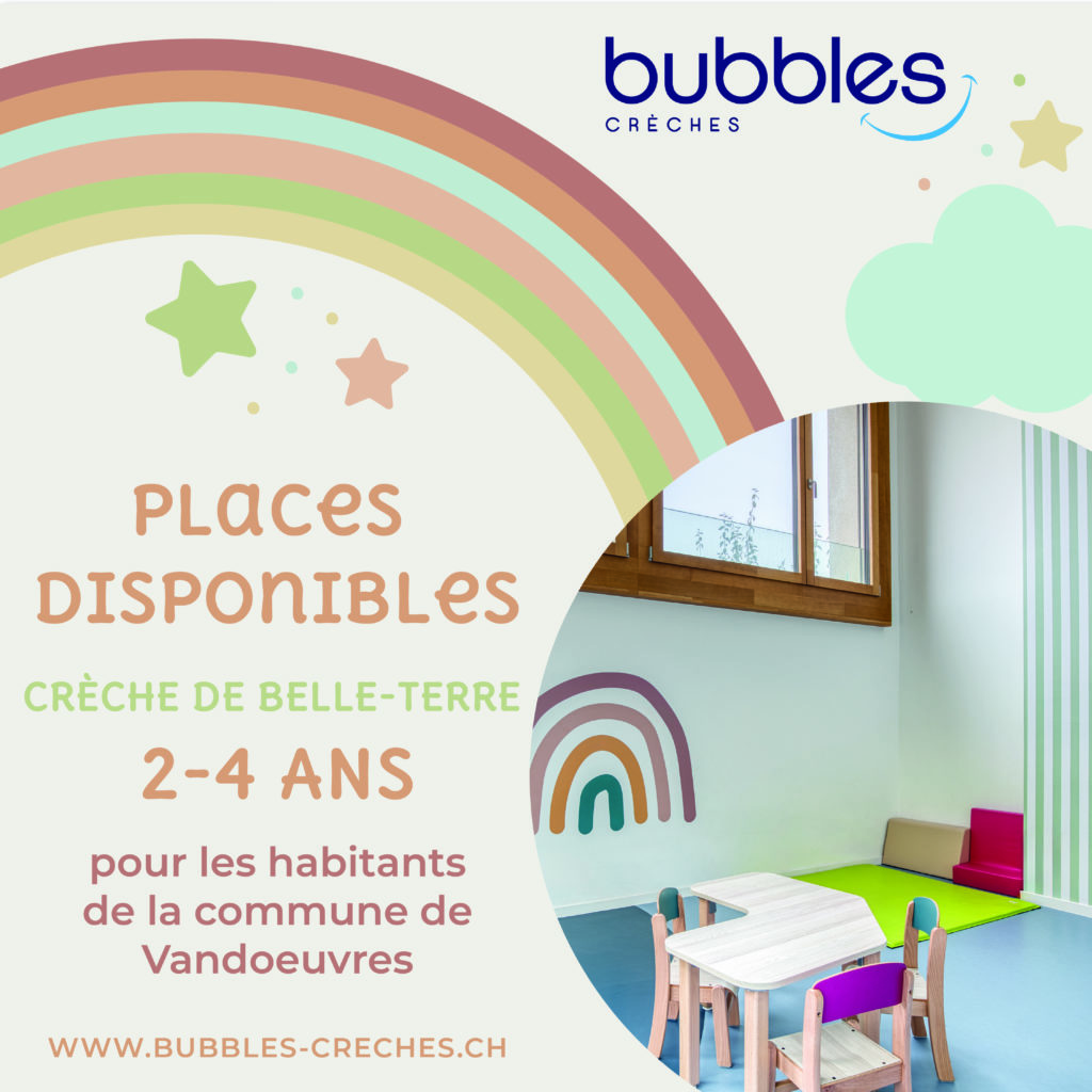 PLACES DISPONIBLE CRÈCHE BELLE-TERRE - Bubbles Kids Club